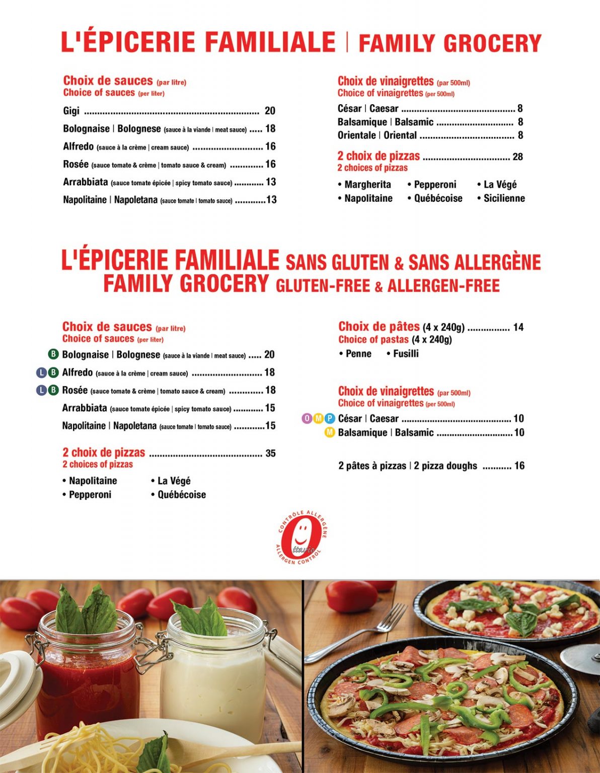 Menu épicerie | Ottavio | Montréal, Laval, Gatineau.
